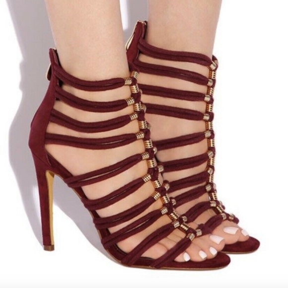 Lola Shoetique | Shoes | Womens Heels Size 8 Wine And Gold | Poshmark